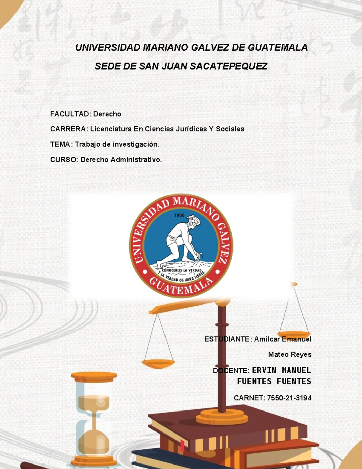 Trabajo Amilcar Emanuel Mateo Reyes - UNIVERSIDAD MARIANO GALVEZ DE ...