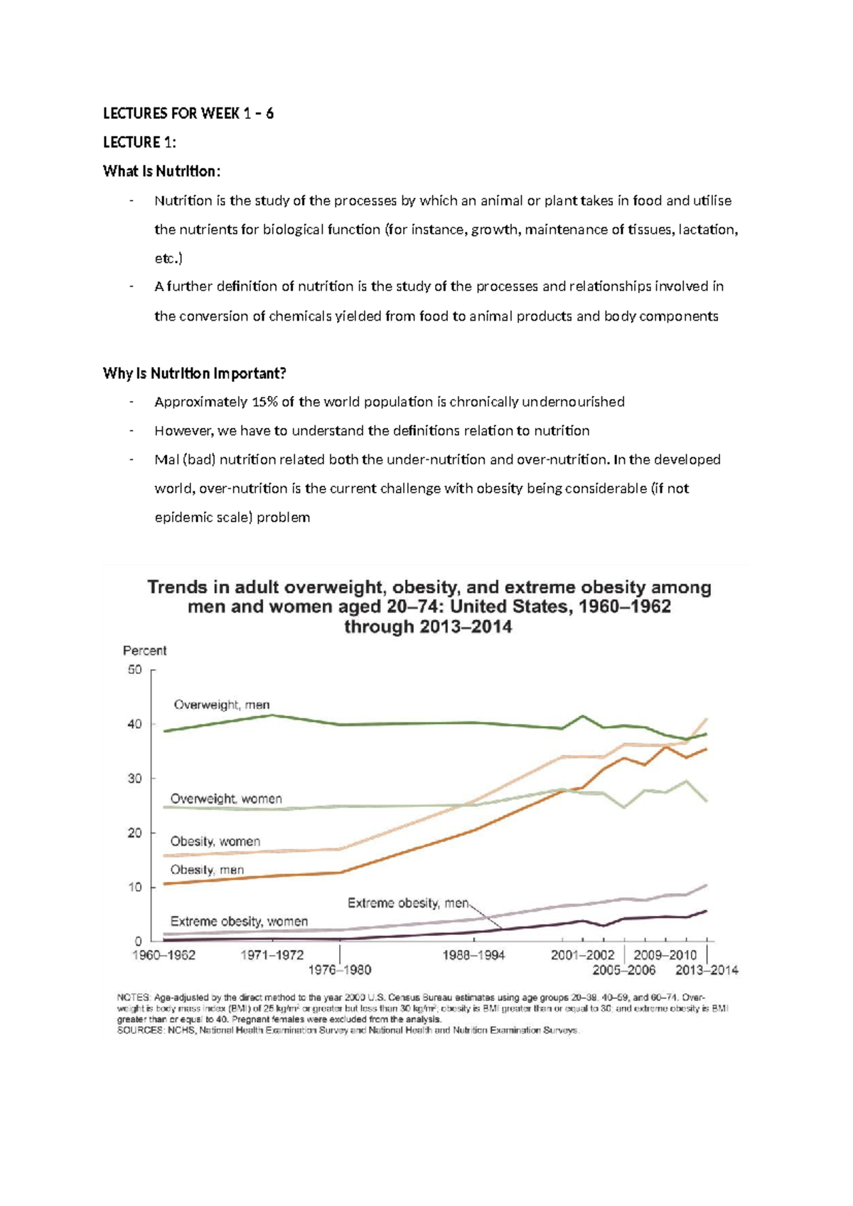 Lecture notes W1-6 - LECTURES FOR WEEK 1 – 6 LECTURE 1: What is ...