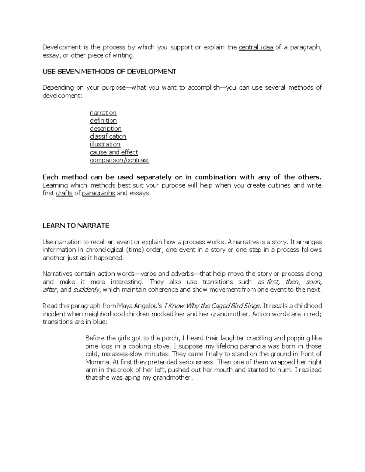 5 - Paragraph Development - Development is the process by which you ...