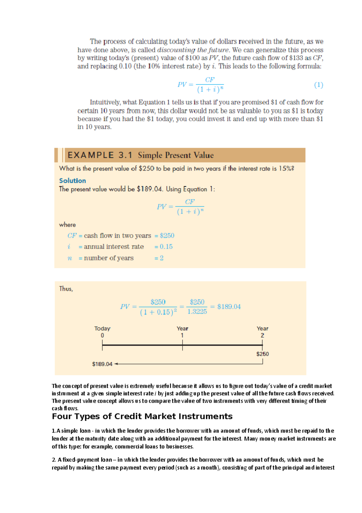 Part 2 Chapter 3 - Classwork - The concept of present value is ...