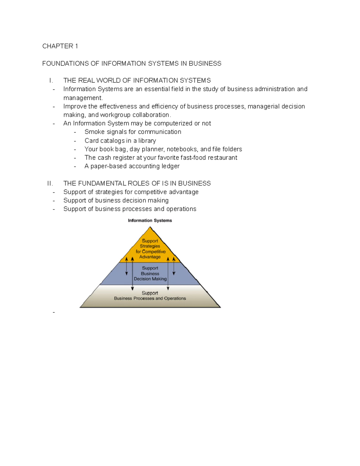 ITEC - pdf - CHAPTER 1 FOUNDATIONS OF INFORMATION SYSTEMS IN BUSINESS I ...