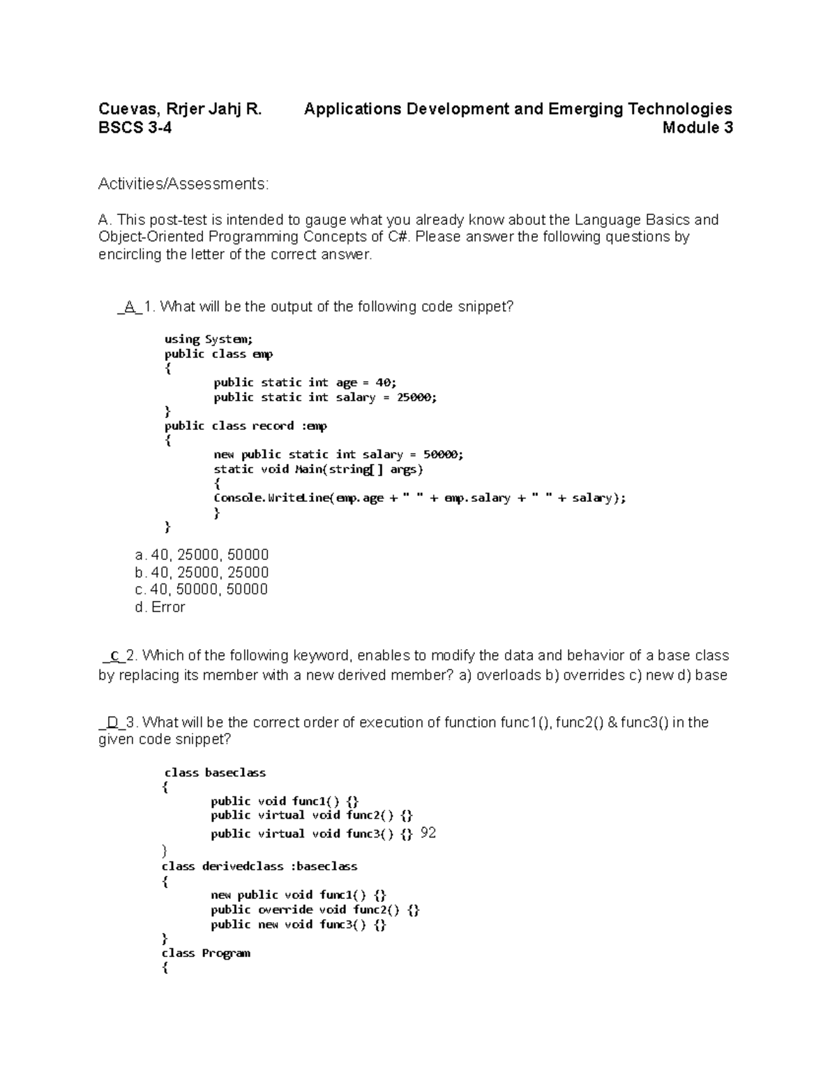 Cuevas, Rrjer Jahj - Module 3 - Cuevas, Rrjer Jahj R. Applications ...
