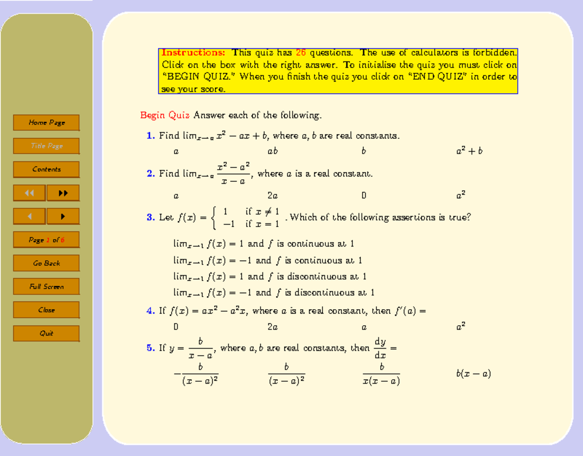 M103 s06 final practice - Home Page Title Page Contents Page 1 of 6 Go ...