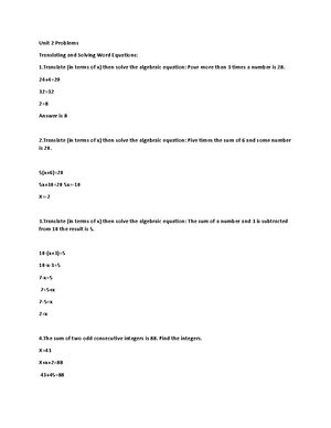 Unit 3 Problems 2020 - Unit 3 Problems Application problems Involving ...