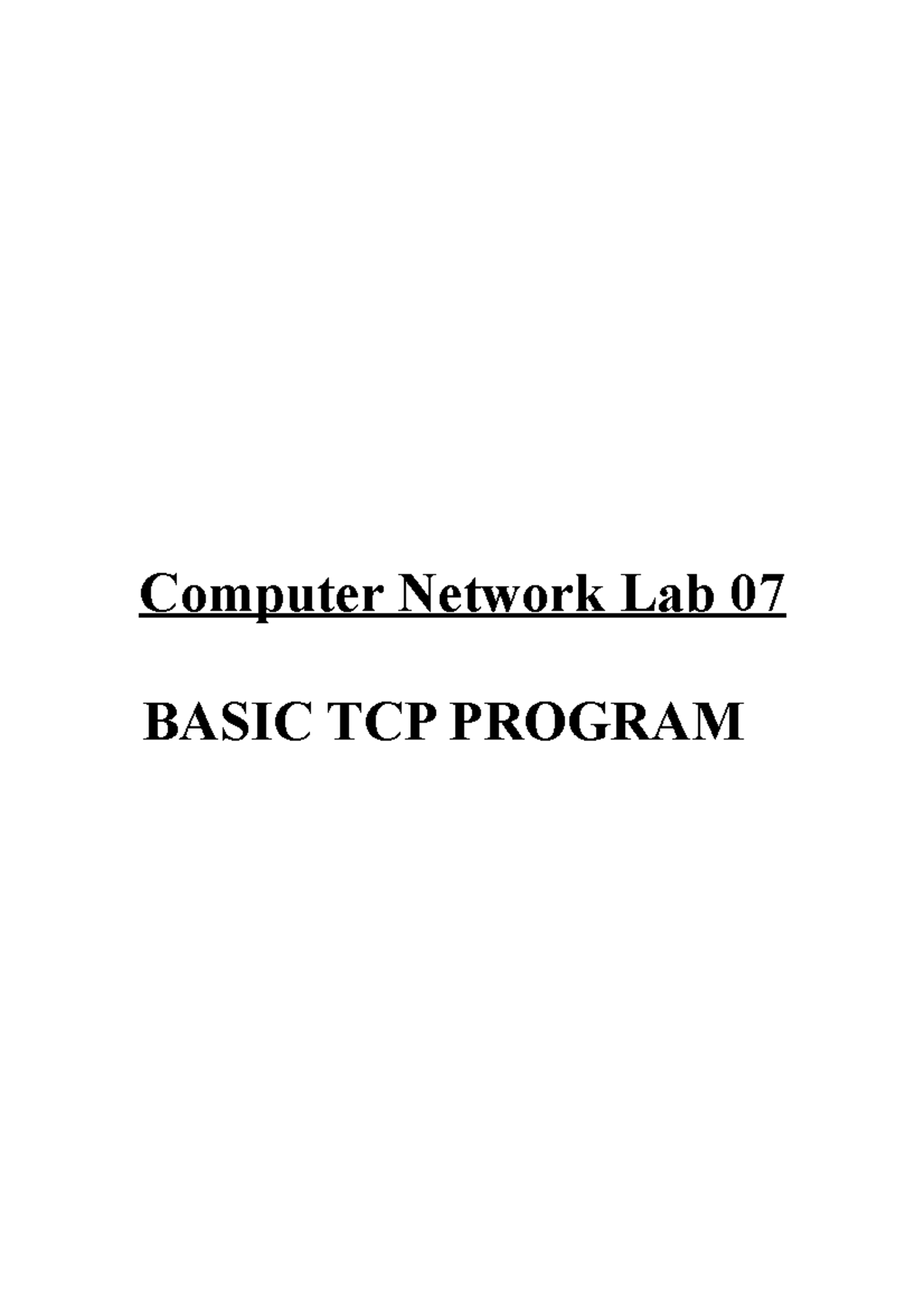 Computer Network Lab 07 - KIIT University - Studocu