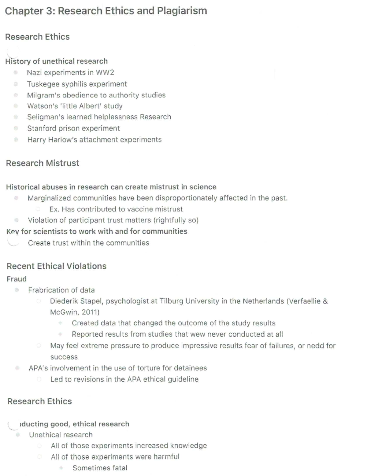 Psy-50, Chapter 3 - Research Ethics and Plagiarism - Chapter 3: Research Ethics and Plagiarism ...