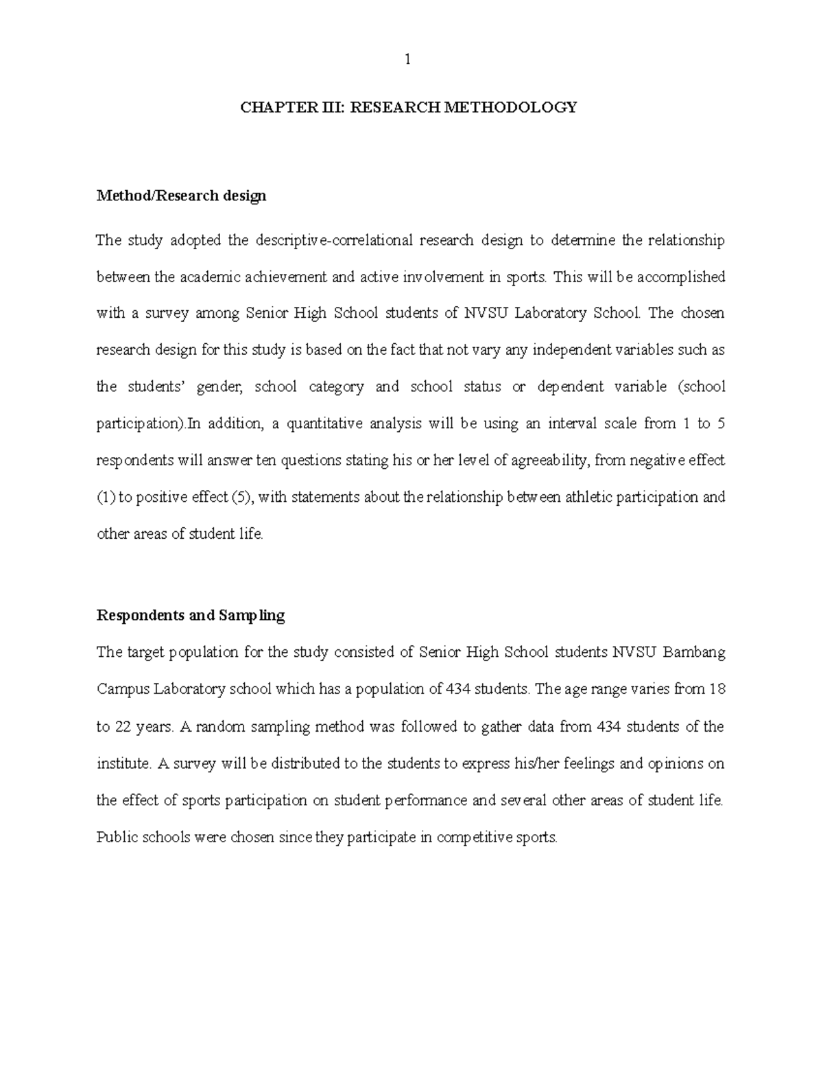 Chapter Three methodology - 1 CHAPTER III: RESEARCH METHODOLOGY Method ...