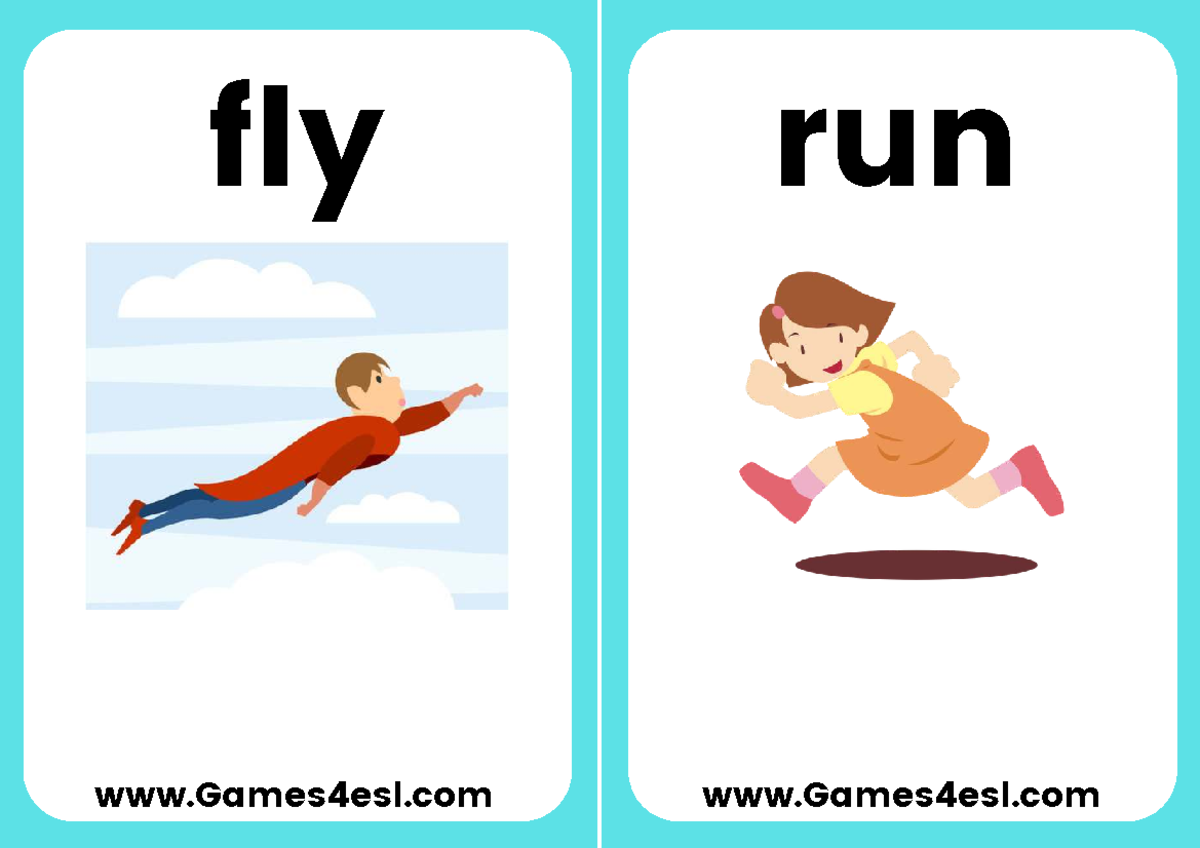 Can-Cant-Flashcards - Can-can't - Flashcards - Didáctica del inglés - run fly Games4esl ...