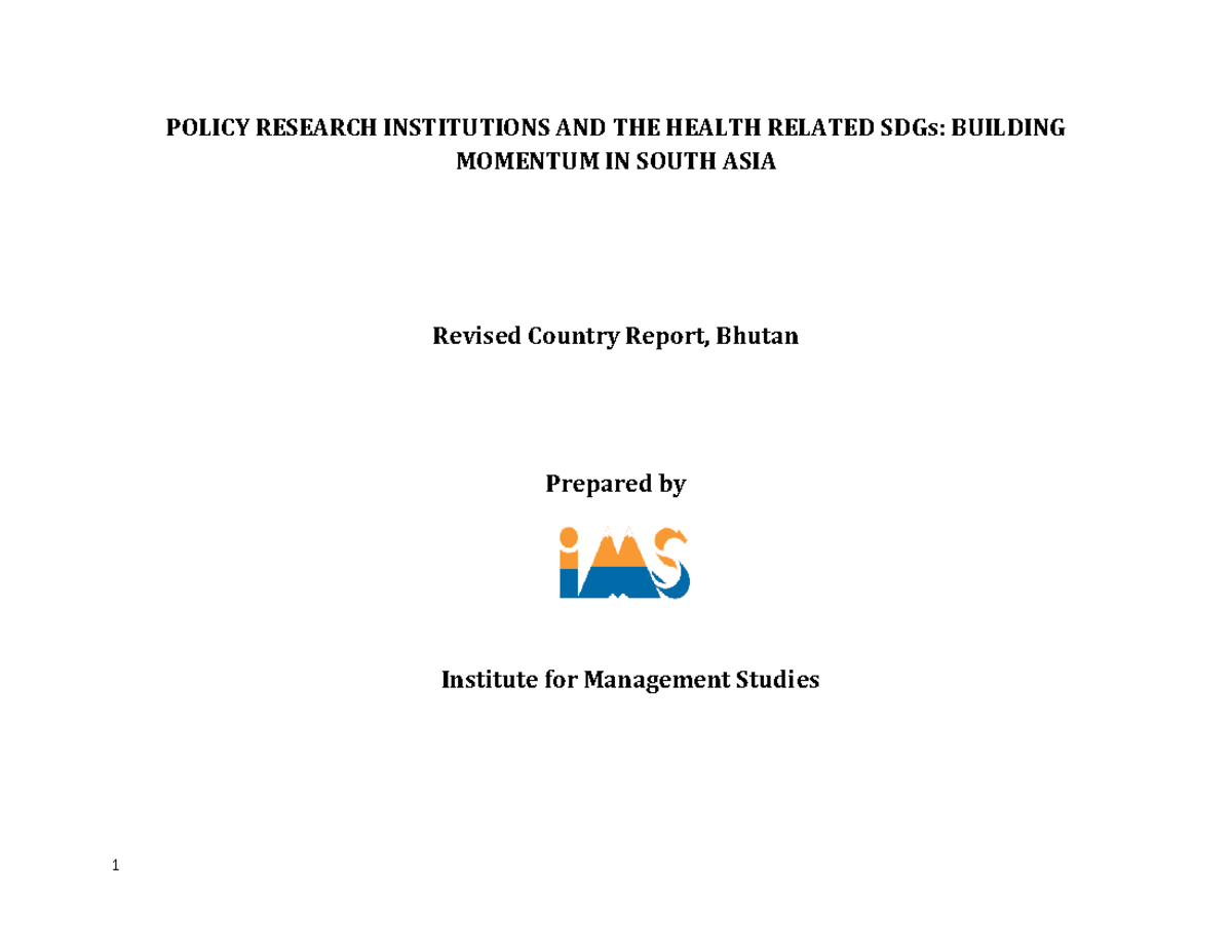 IDL-57092 - Geography honours - POLICY RESEARCH INSTITUTIONS AND THE ...