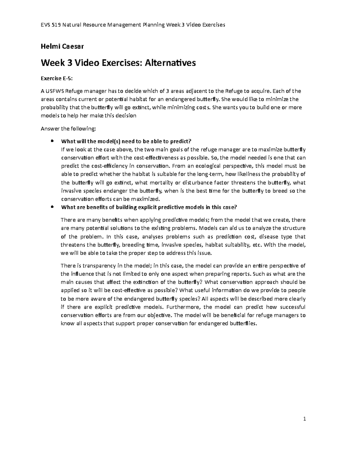Helmi Week 3 Video Exercises - EVS 519 Natural Resource Management ...