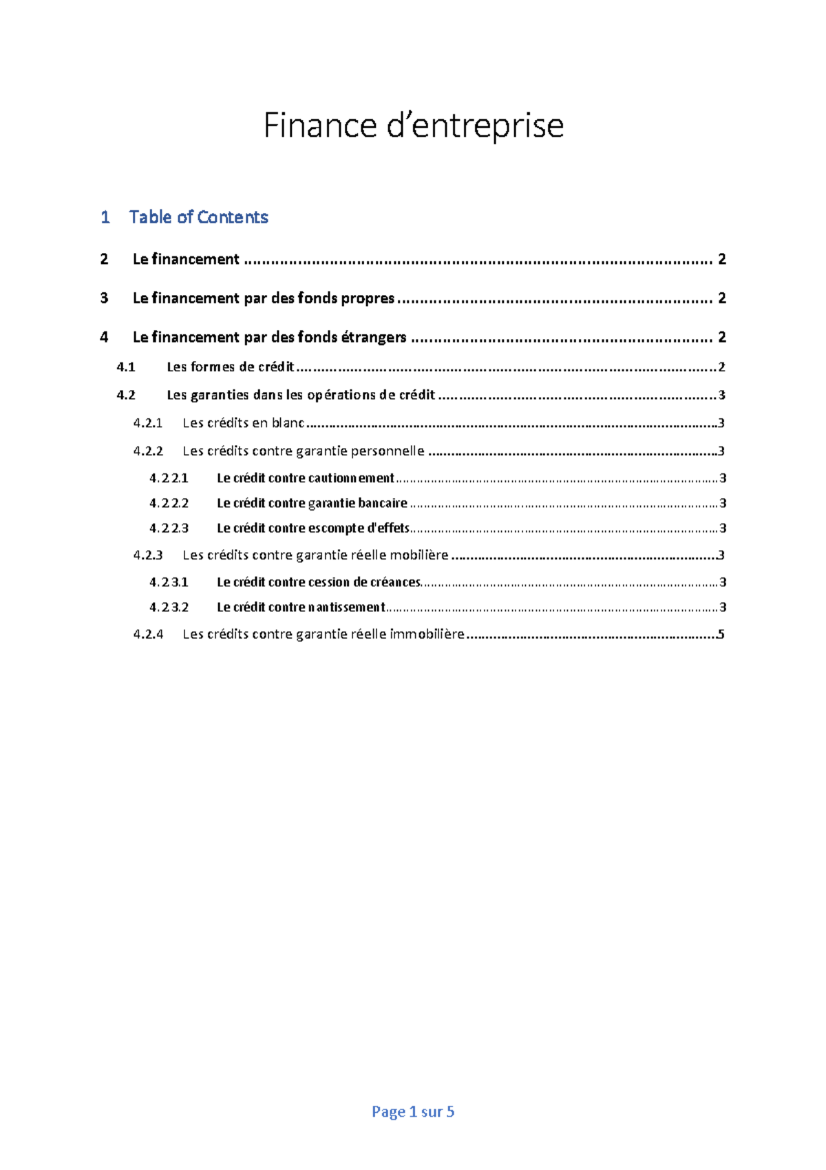 Finance d'entreprise - Warning: TT: undefined function: 32 Finance d’entreprise 2 Le financement ...
