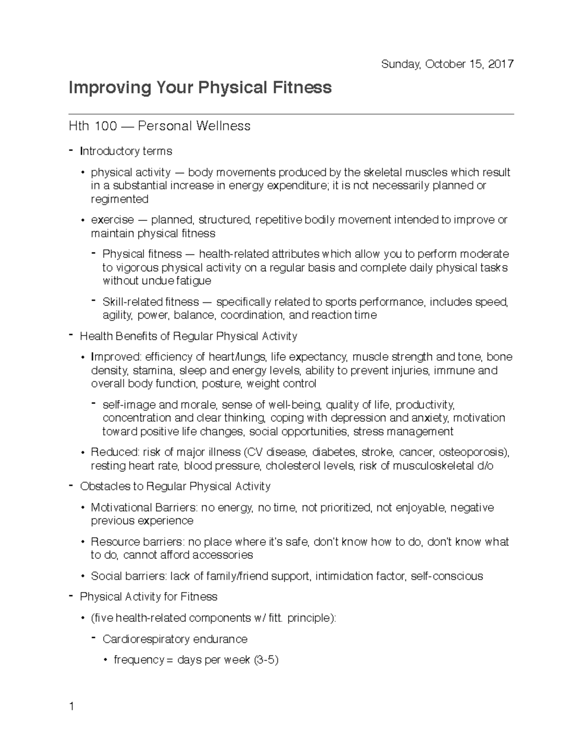 improving personal wellness - Sunday, October 15, 2017 Improving Your ...