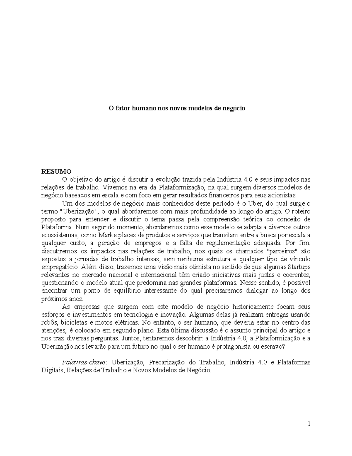 O fator humano nos novos modelos de negócio - O fator humano nos novos ...