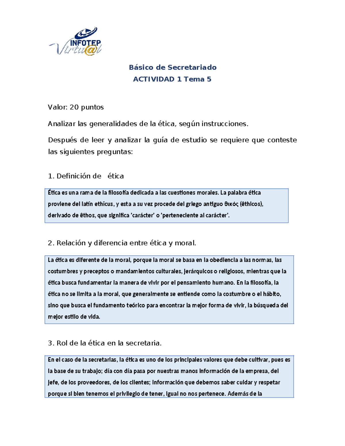 Actividad 1 Mod 5 - Contabilidad2 - Básico de Secretariado ACTIVIDAD 1 ...