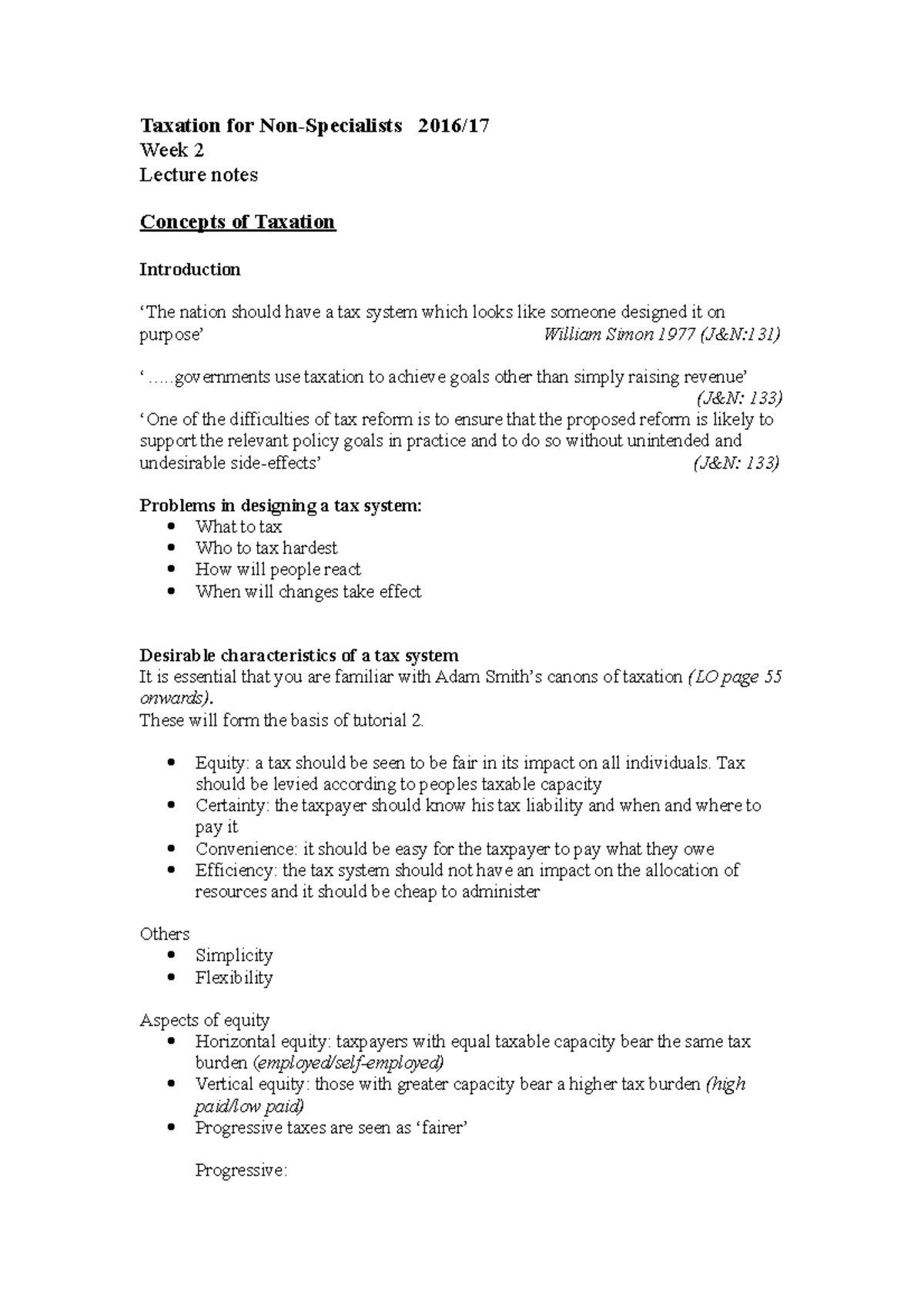 Concepts of Taxation - Taxation for Non-Specialists 2016/ Week 2 ...
