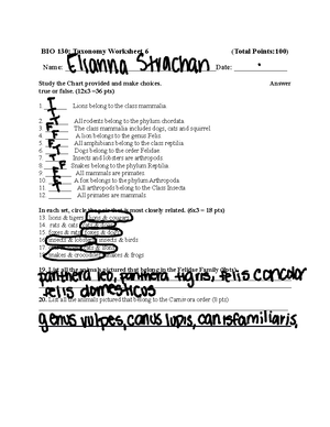 Worksheet 2 - BIO 130 (General Biology) Worksheet 2: The Origin of Life ...