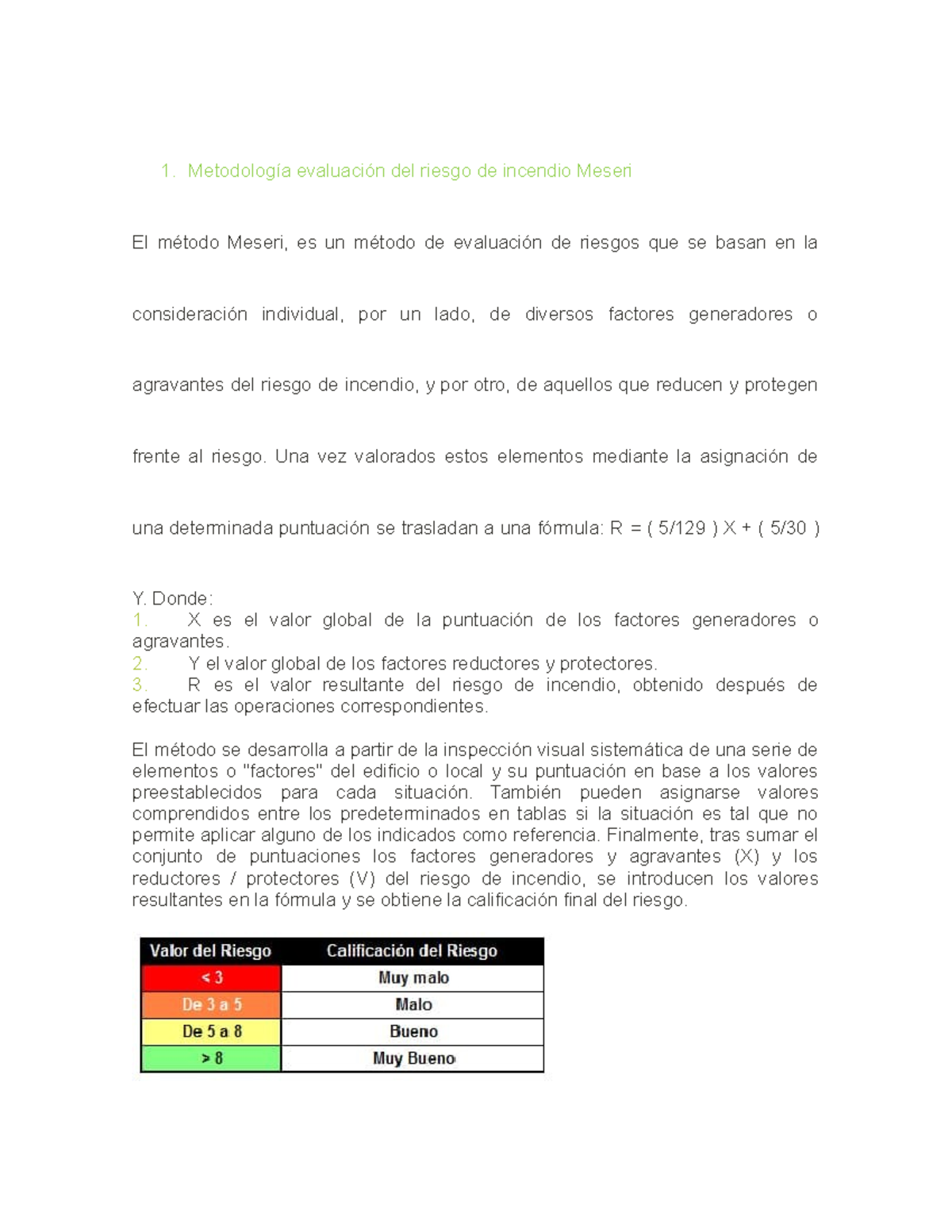 Punto 2 - Nmmmm - Metodología evaluación del riesgo de incendio Meseri ...
