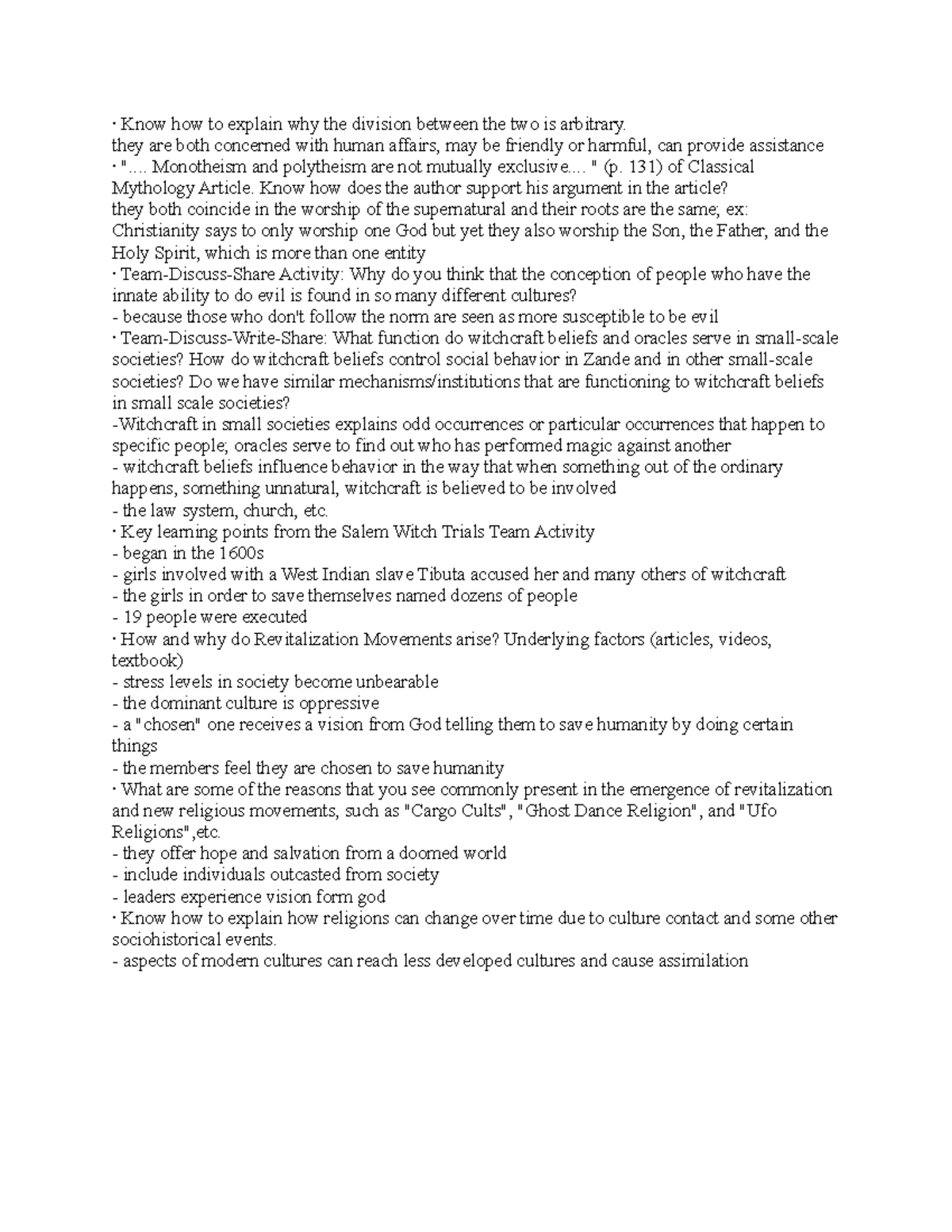 Know how to explain why the division between the two is arbitrary ...