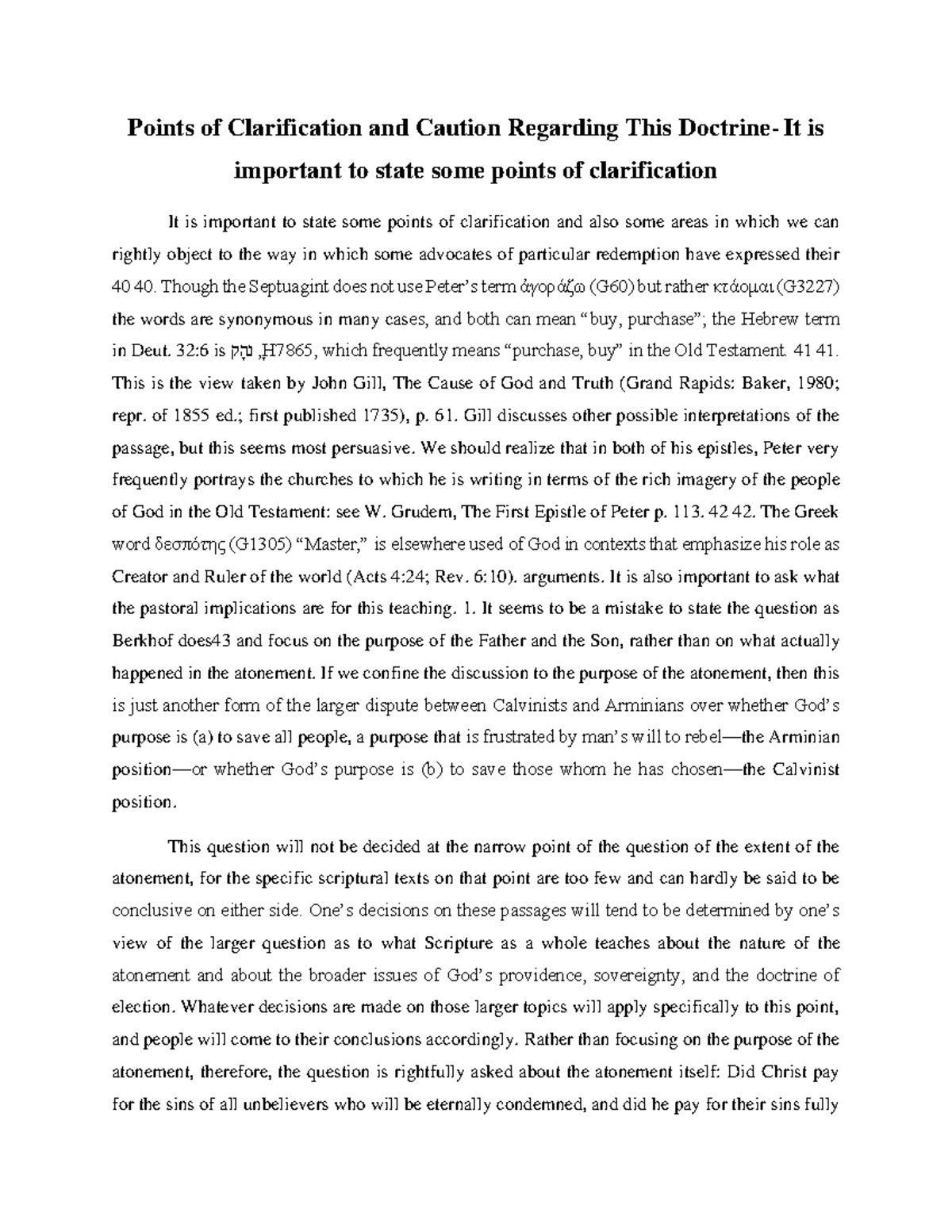 Points of Clarification and Caution Regarding This Doctrine- It is ...