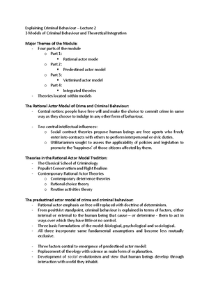 Explaining Criminal Behaviour - Lecture 4 - 24/10/19 – Explaining ...