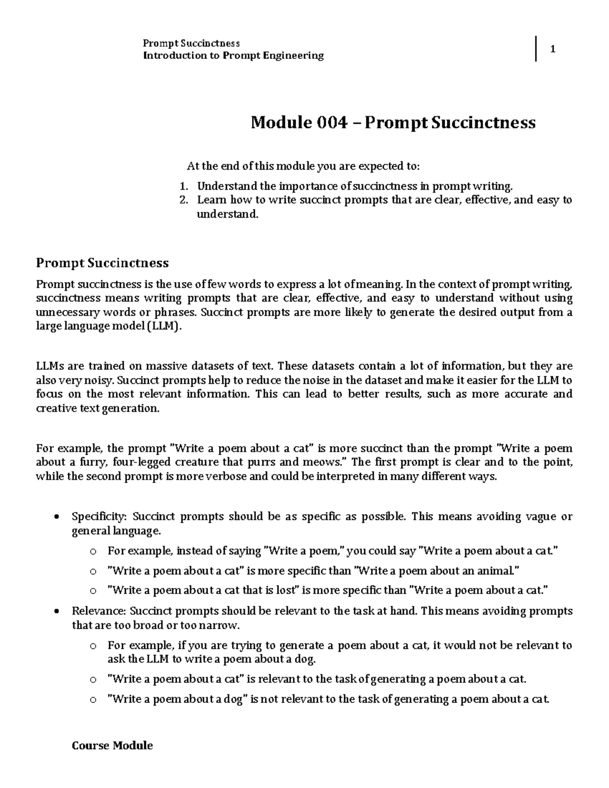 Ilovepdf merged - topics - Prompt Succinctness Introduction to Prompt ...
