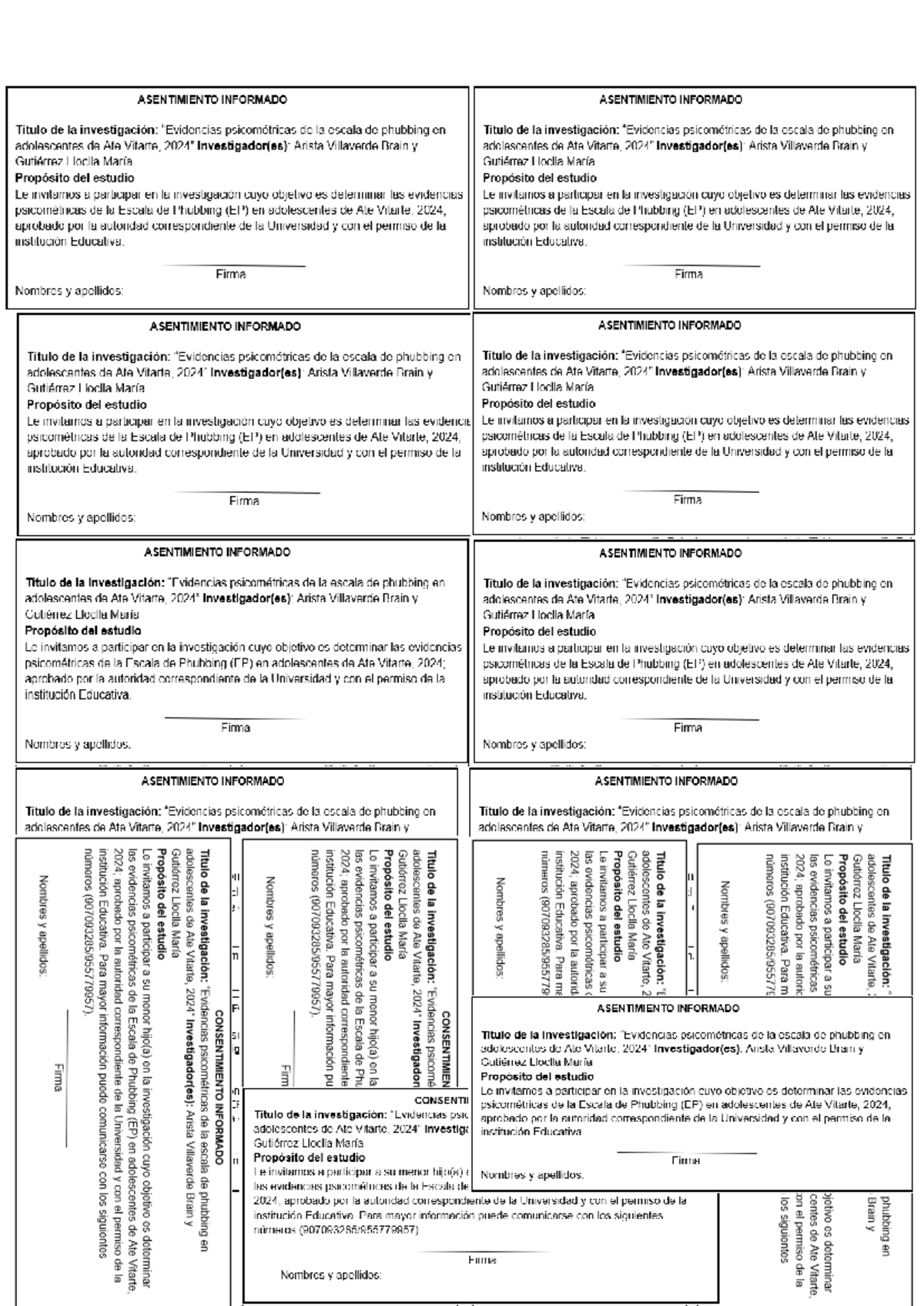 Consentimiento Y Asentimiento - Psicología organizacional - Studocu