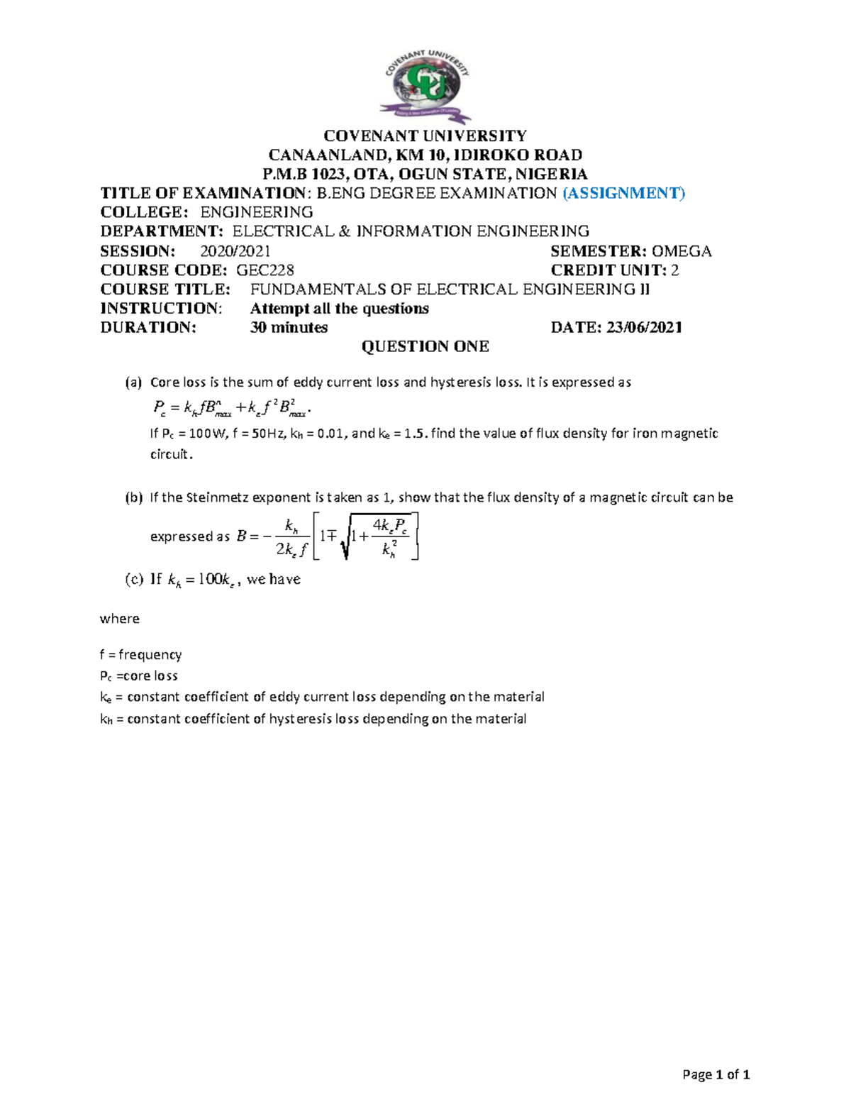 Assignment - Questions - Introduction to Electrical Engineering - Studocu