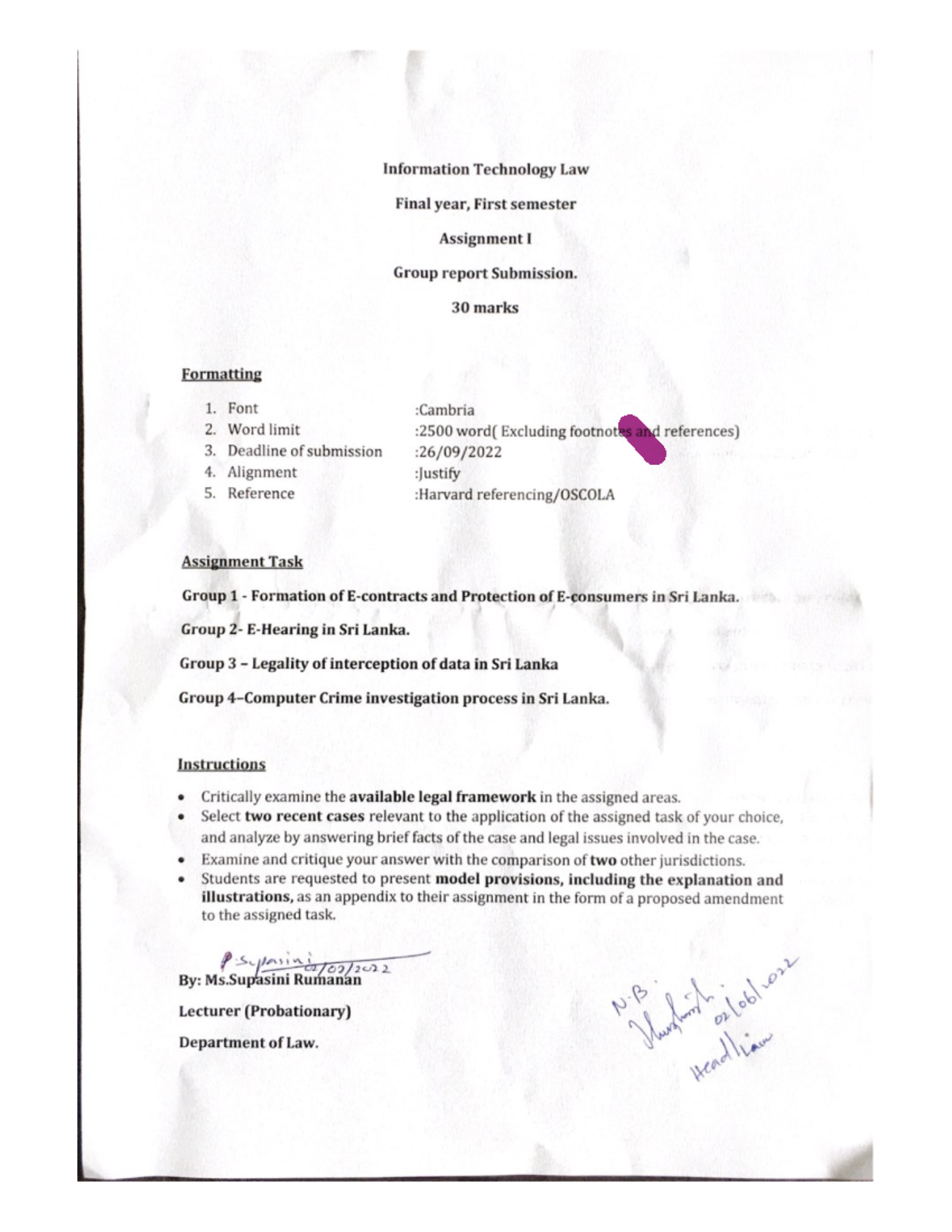 Information Technology Law - Computer science - Studocu