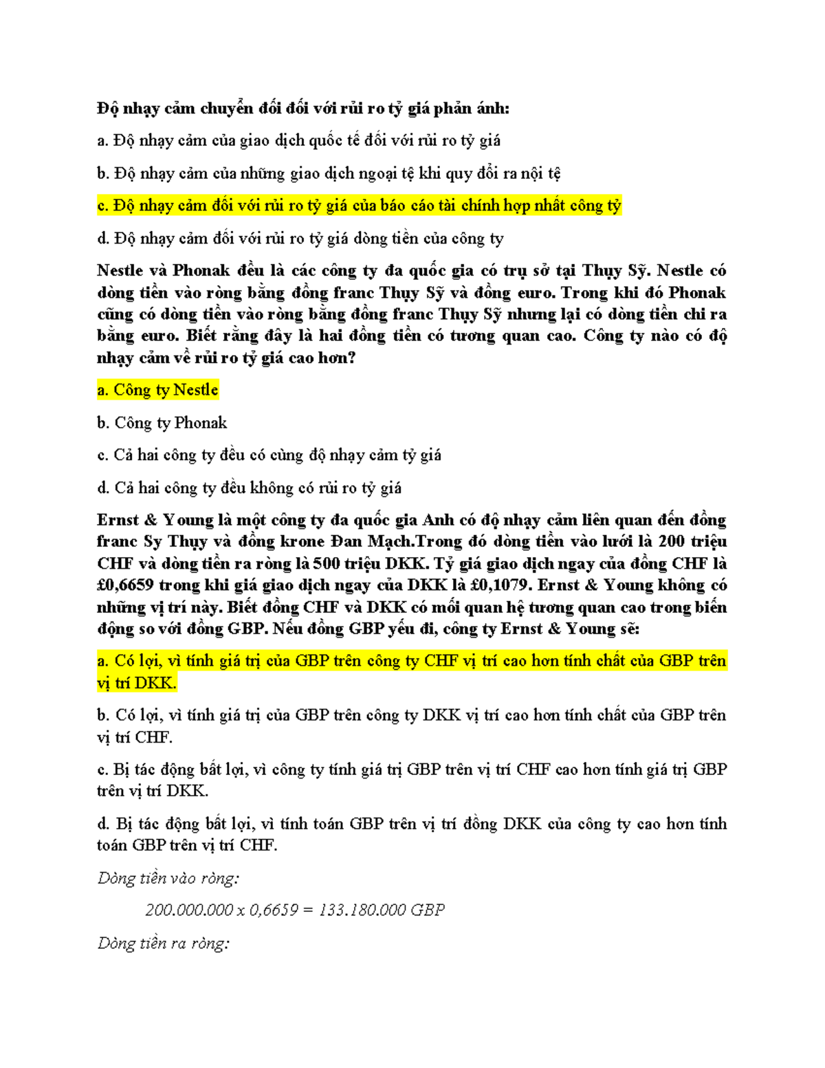 TN TỔNG HỢP - ghghggh - Độ nhạy cảm chuyển đối đối với rủi ro tỷ giá ...