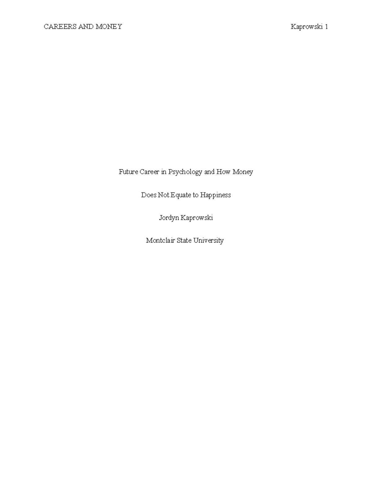 Week 12 Reflection - Work, Vocation, & Money - CAREERS AND MONEY ...