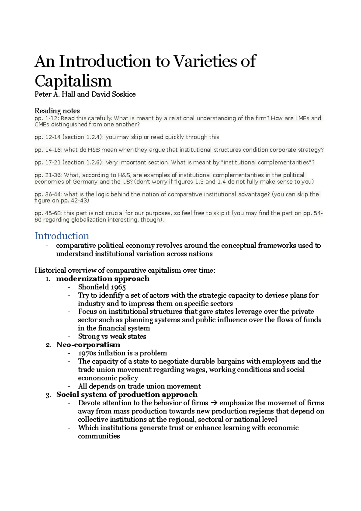 Hall and soskince 2001 - An Introduction to Varieties of Capitalism ...