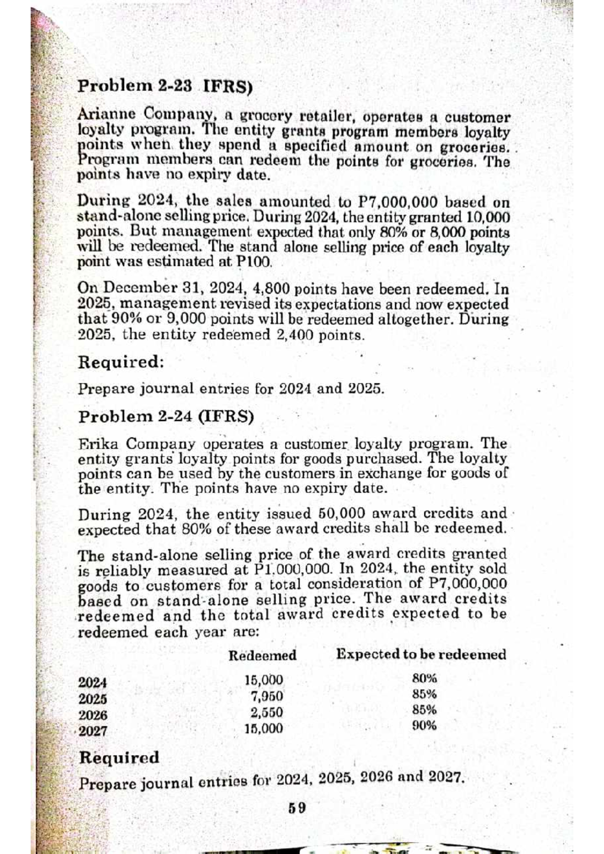 IA2-CH2-Problems - Valix 2024 end Chapter problems Intermediate accounting 2 - Accountancy - Studocu