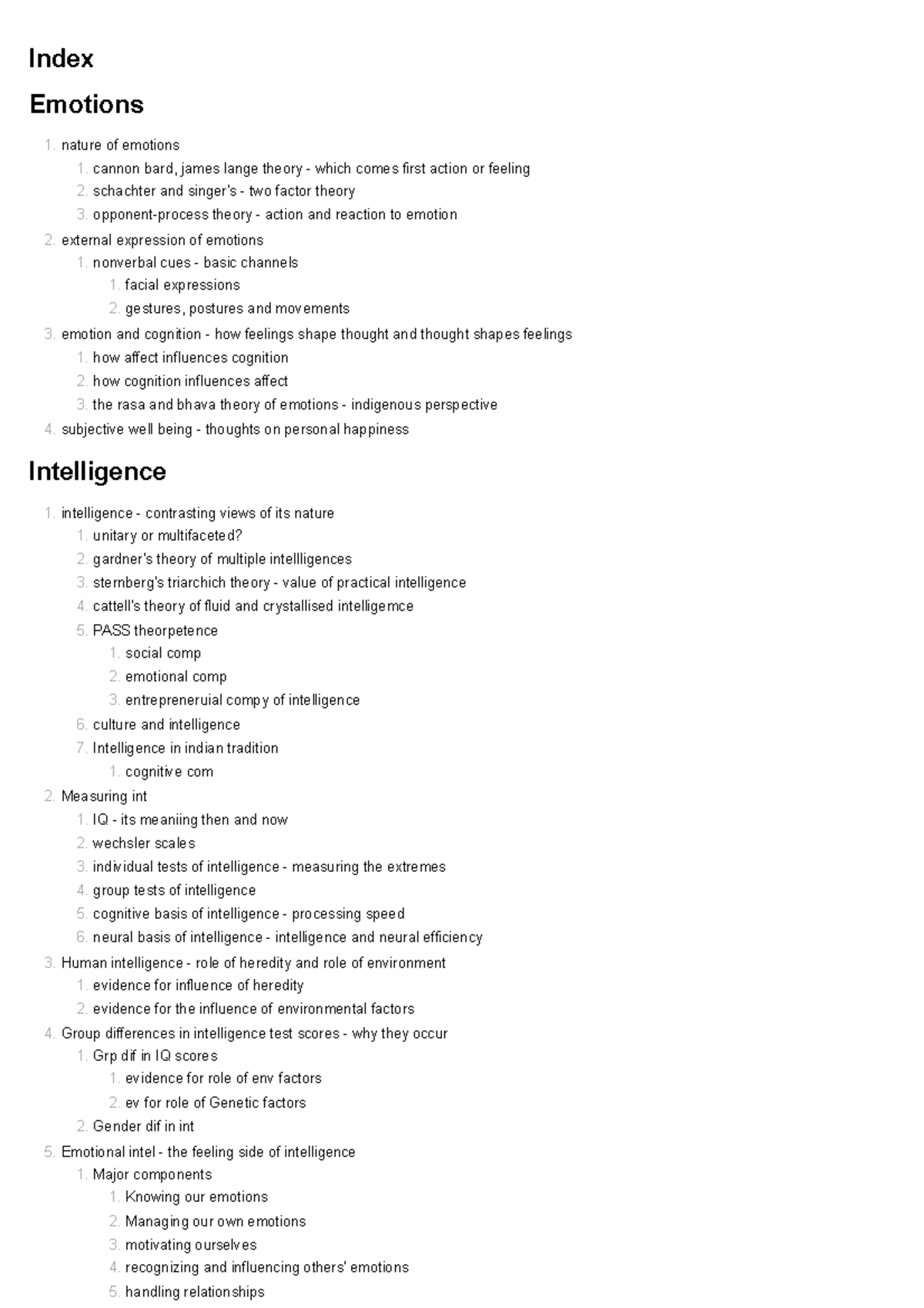 Intropsych Index - Index Emotions Intelligence nature of emotions cannon bard, james lange ...