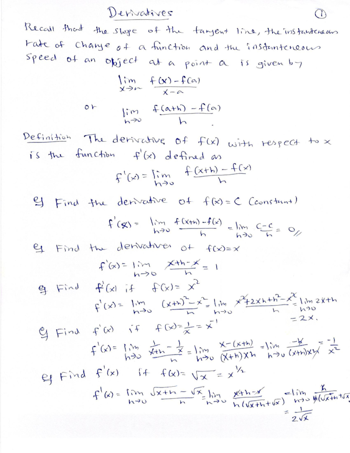 Chapter 3 notes 1 - MATH 1110H - Studocu