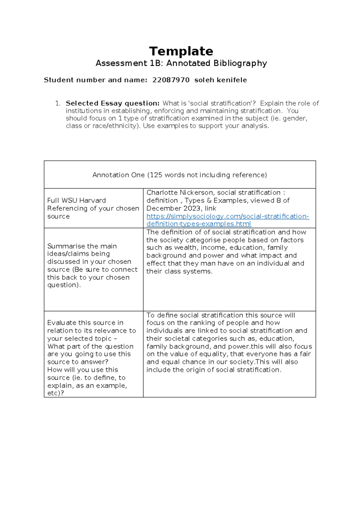Anotated bibliography copy 2 copy final - Template Assessment 1B ...