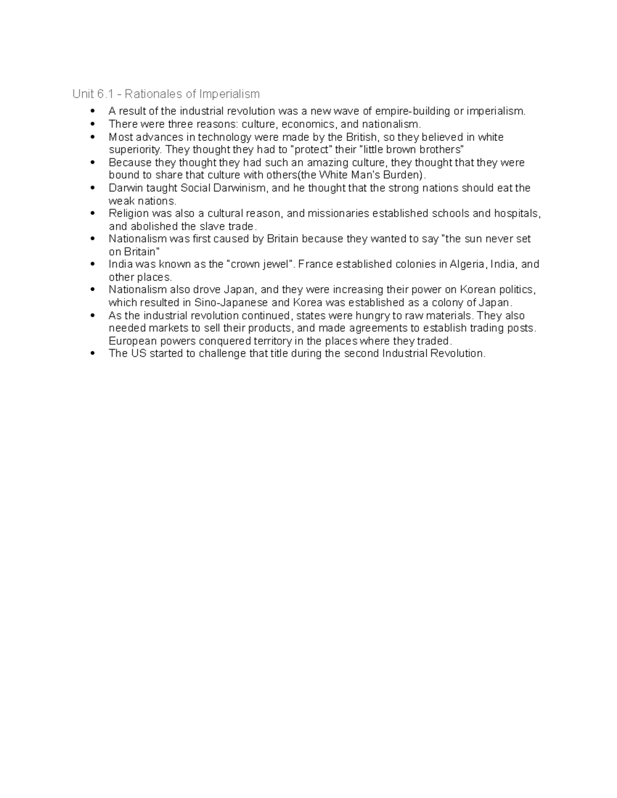 Unit 6 - This was written by myself, and is a general overview of ...