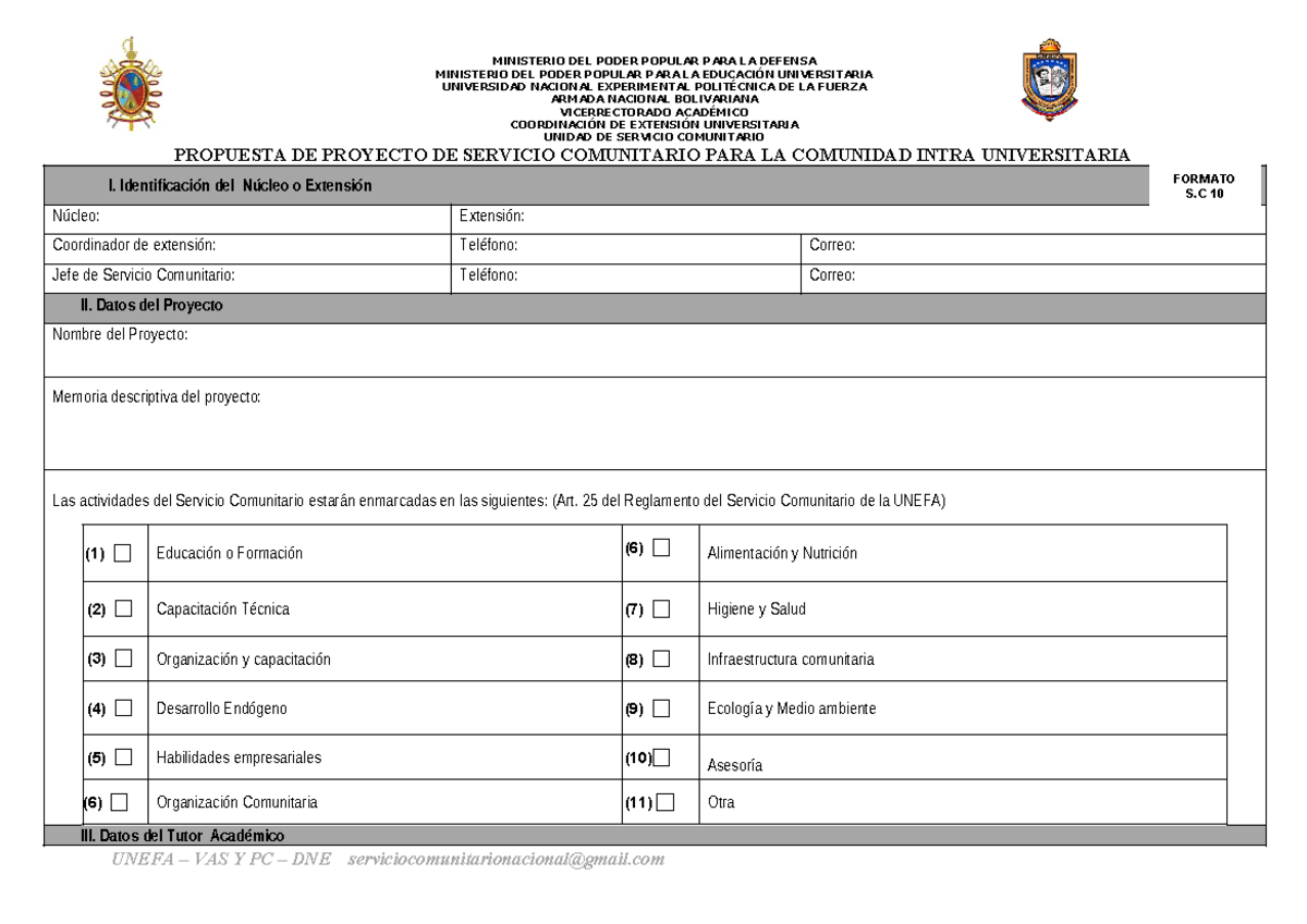 Planilla SC10 - MINISTERIO DEL PODER POPULAR PARA LA DEFENSA MINISTERIO ...