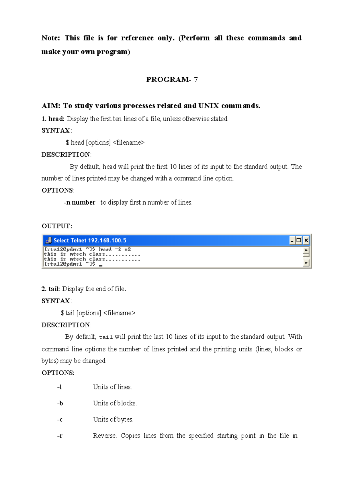 OS Program-6 - Note: This file is for reference only. (Perform all ...