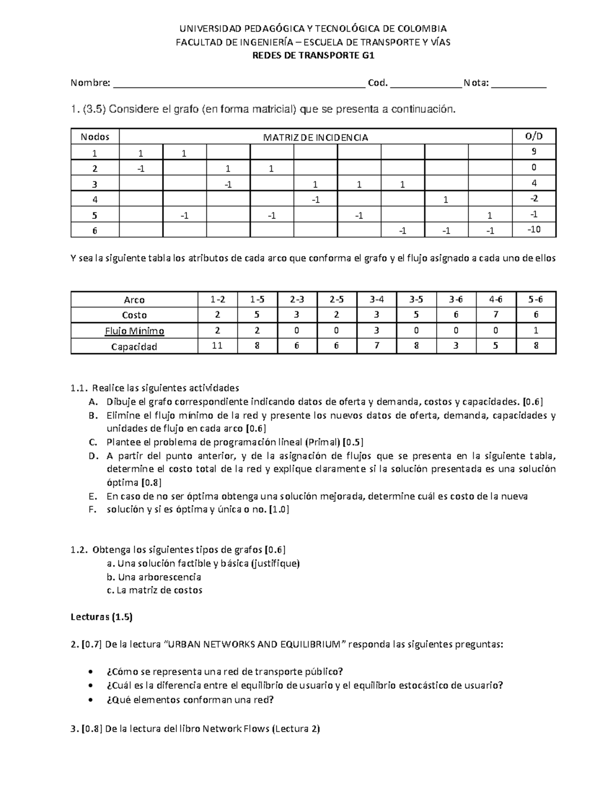 Parcial I Redes de transporte - Warning: TT: undefined function: 32 Warning: TT: undefined ...