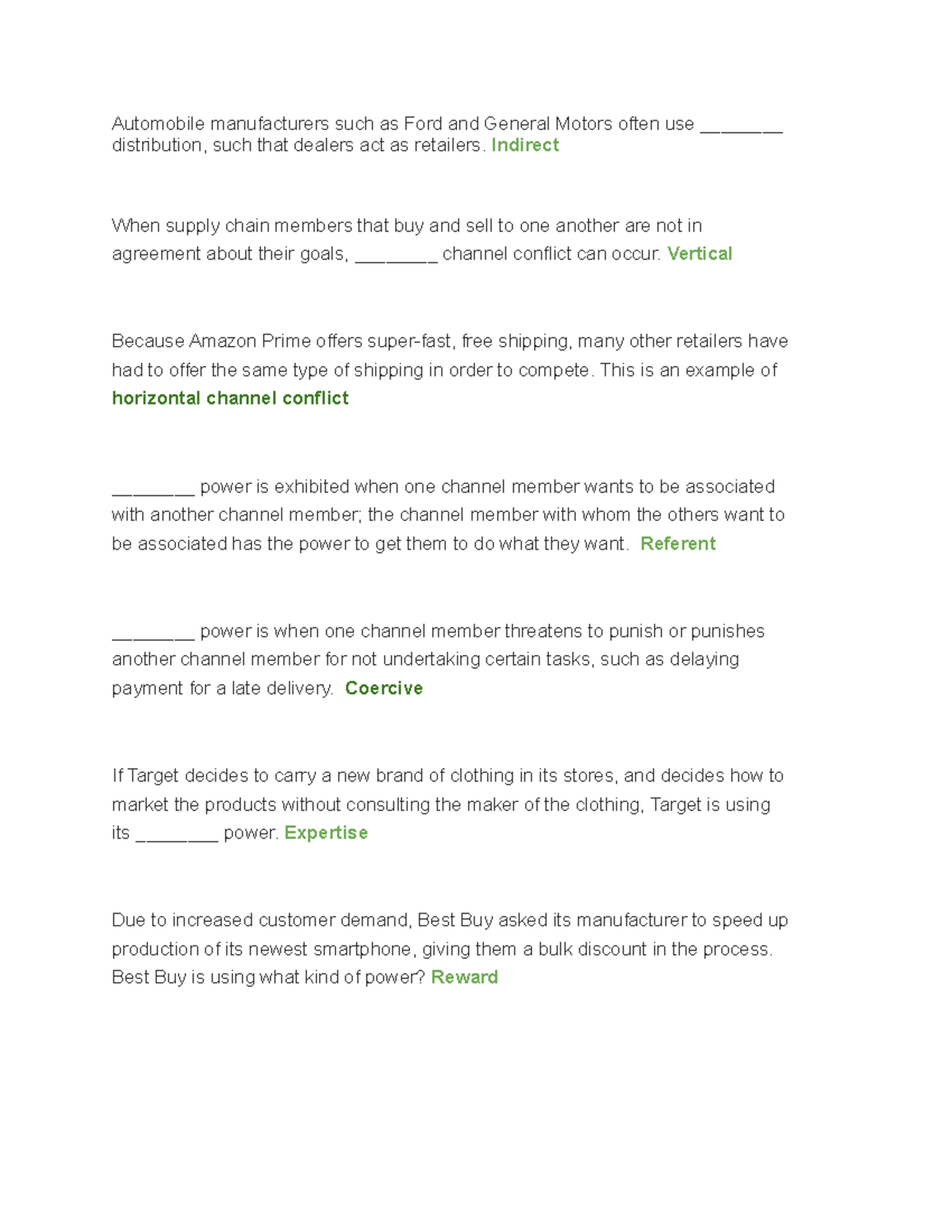 Chapter 15 mkt - questions - Automobile manufacturers such as Ford and ...