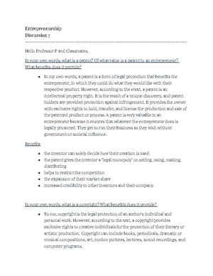 Entrepreneurship Summary - Entrepreneurship: Chapter 1: -Entrepreneurs ...