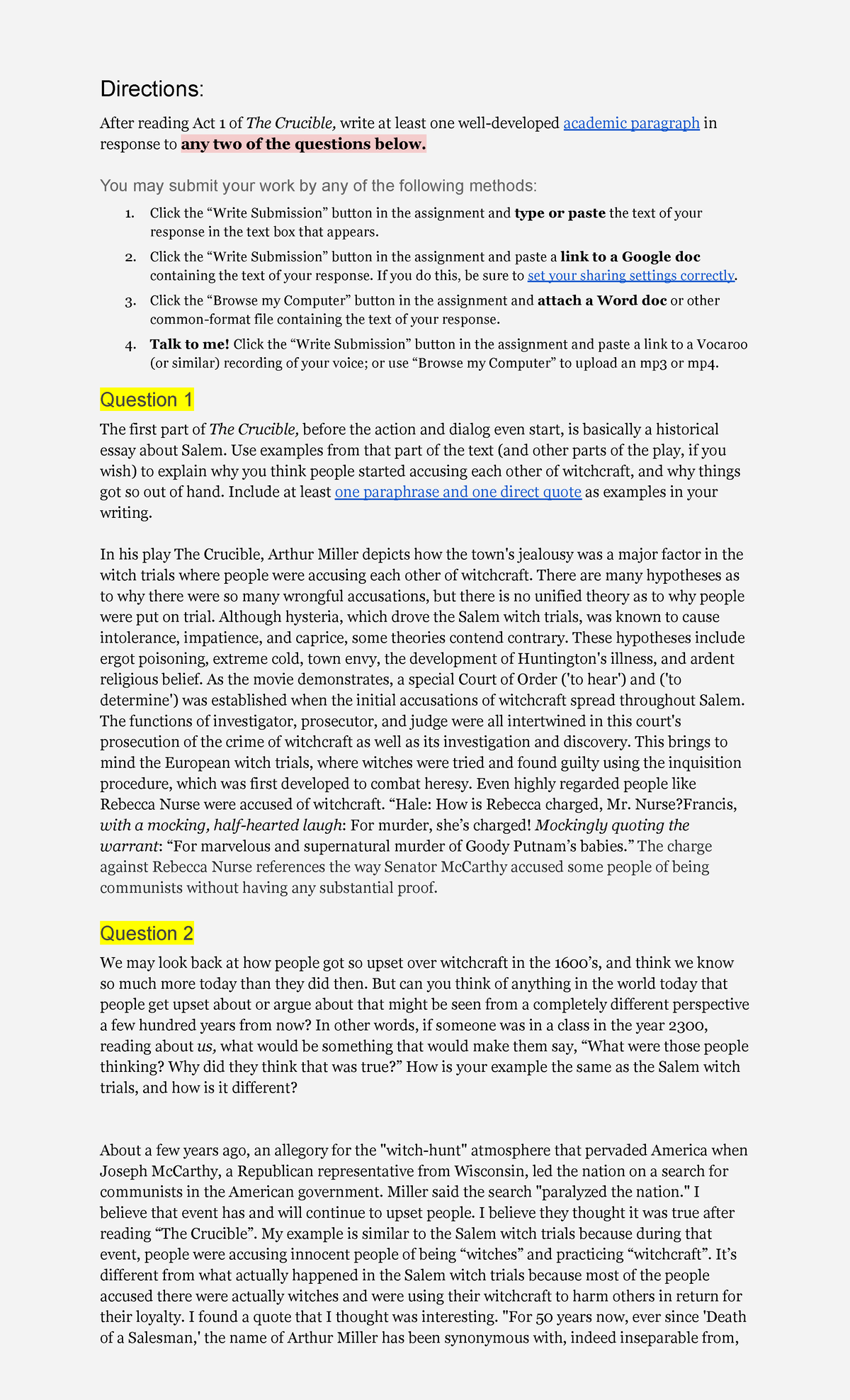 Copy of T2 Week 3 Literary Analysis - Directions: After reading Act 1 ...