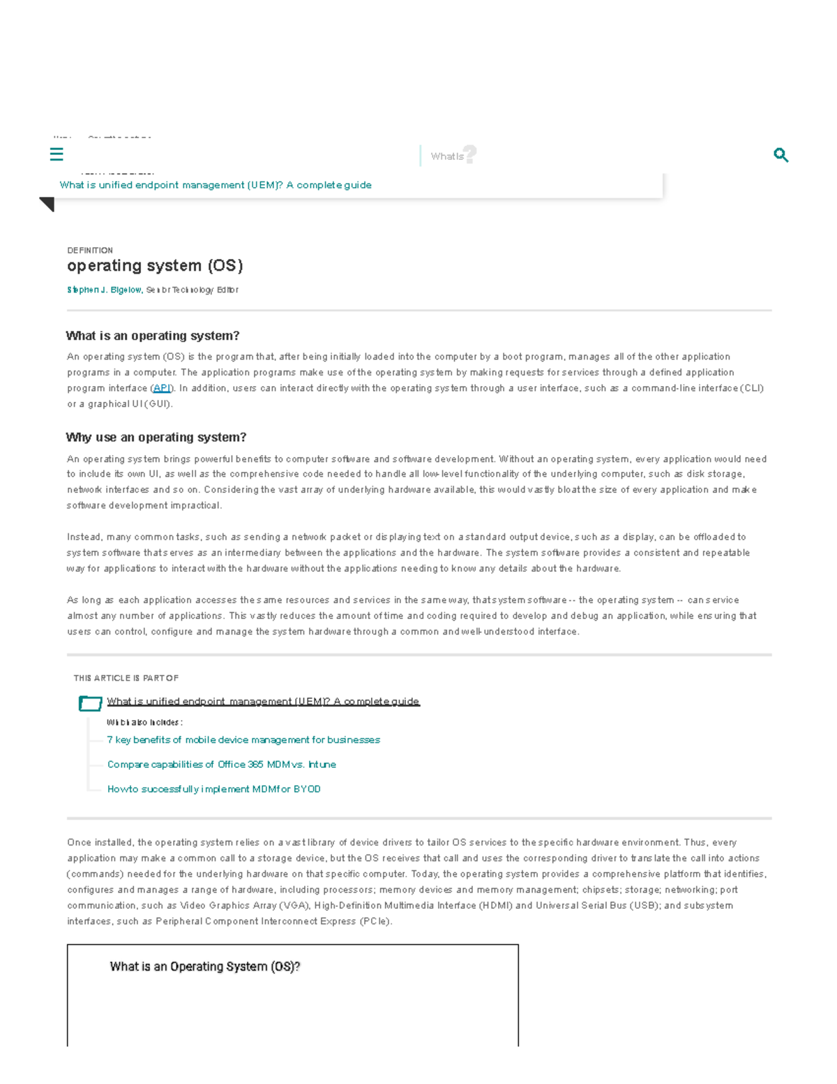 OS - OPERATIONG SYSTEMS - Home > Operating systems DEFINITION operating ...
