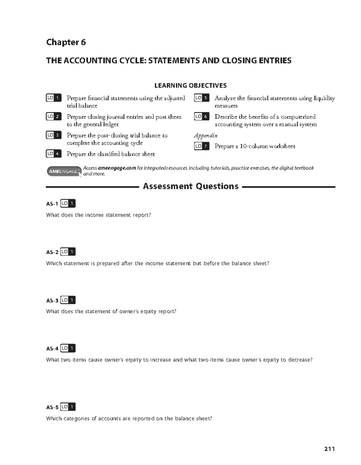 Kap 1 5th workbook se ch 6 - Chapter 6 THE ACCOUNTING CYCLE: STATEMENTS ...