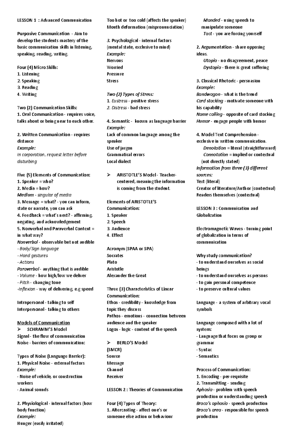 Lesson 1 3 Adv Comm - LESSON 1 : Advanced Communication Purposive ...