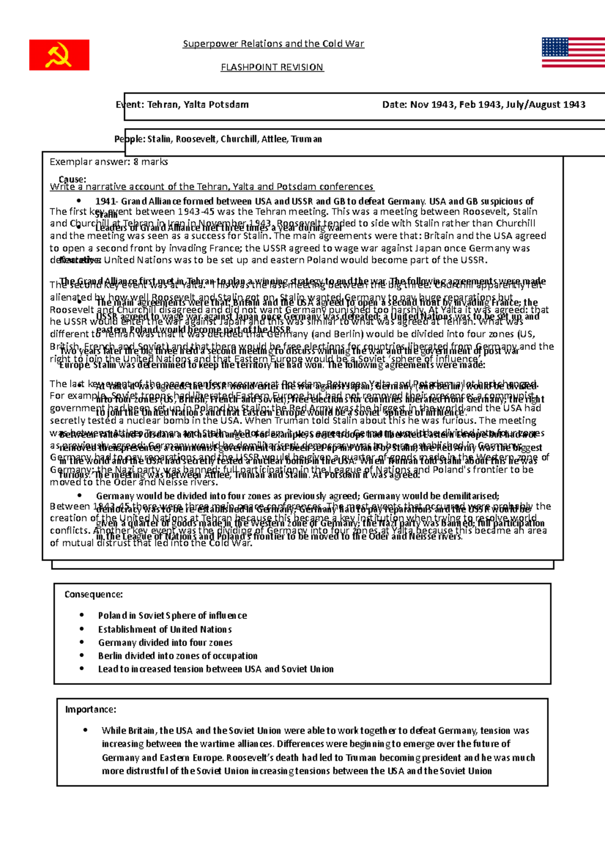 1.Tehran Yalta Potsdam Revsion Card - Superpower Relations and the Cold ...