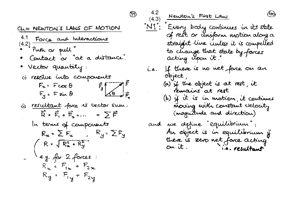 Mechanics Chapter 4 - mechanic - 39 4 First Law 40 (4) H Ch LAWS OF ...