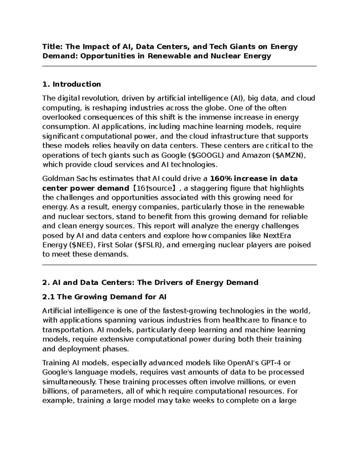Data centers and AI on increased energy consumtion - Title: The Impact ...