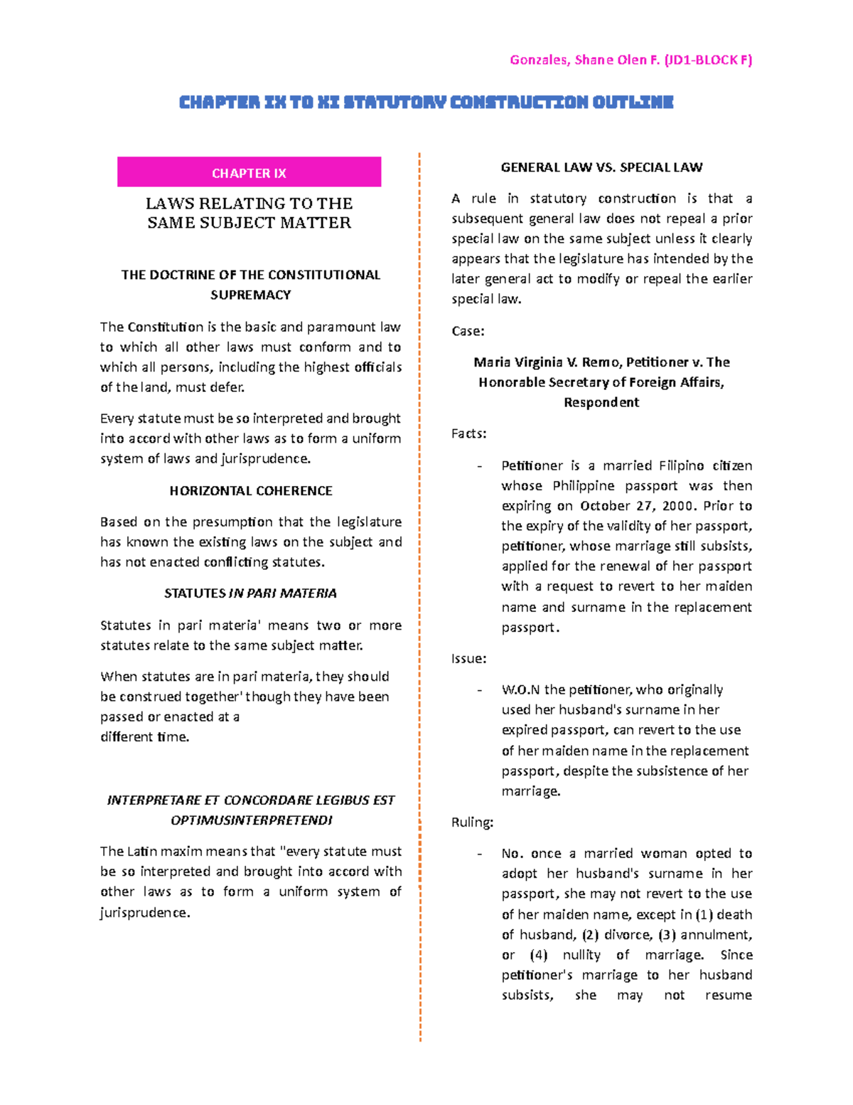 Statutory Construction - CHAPTER IX TO XI STATUTORY CONSTRUCTION ...