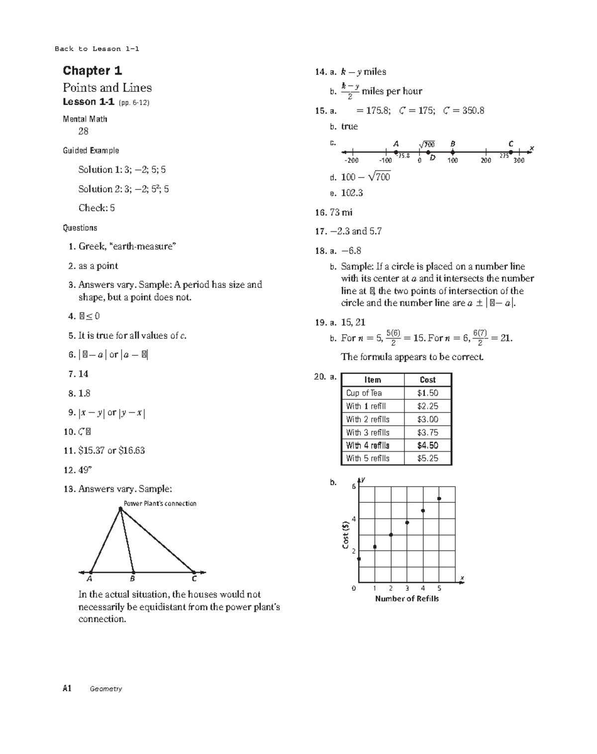 Smp09geo ans ch01 l01-1-2 - A1 Geometry Chapter 1 Points and Lines ...